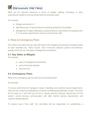 Marketing Automation Business Case | DOC | Sales | Business