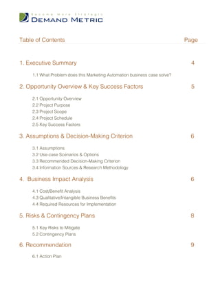 Marketing Automation Business Case | DOC | Sales | Business