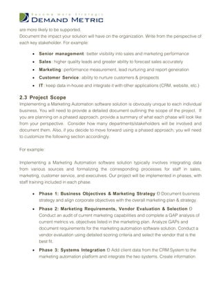 Marketing Automation Business Case | DOC | Sales | Business