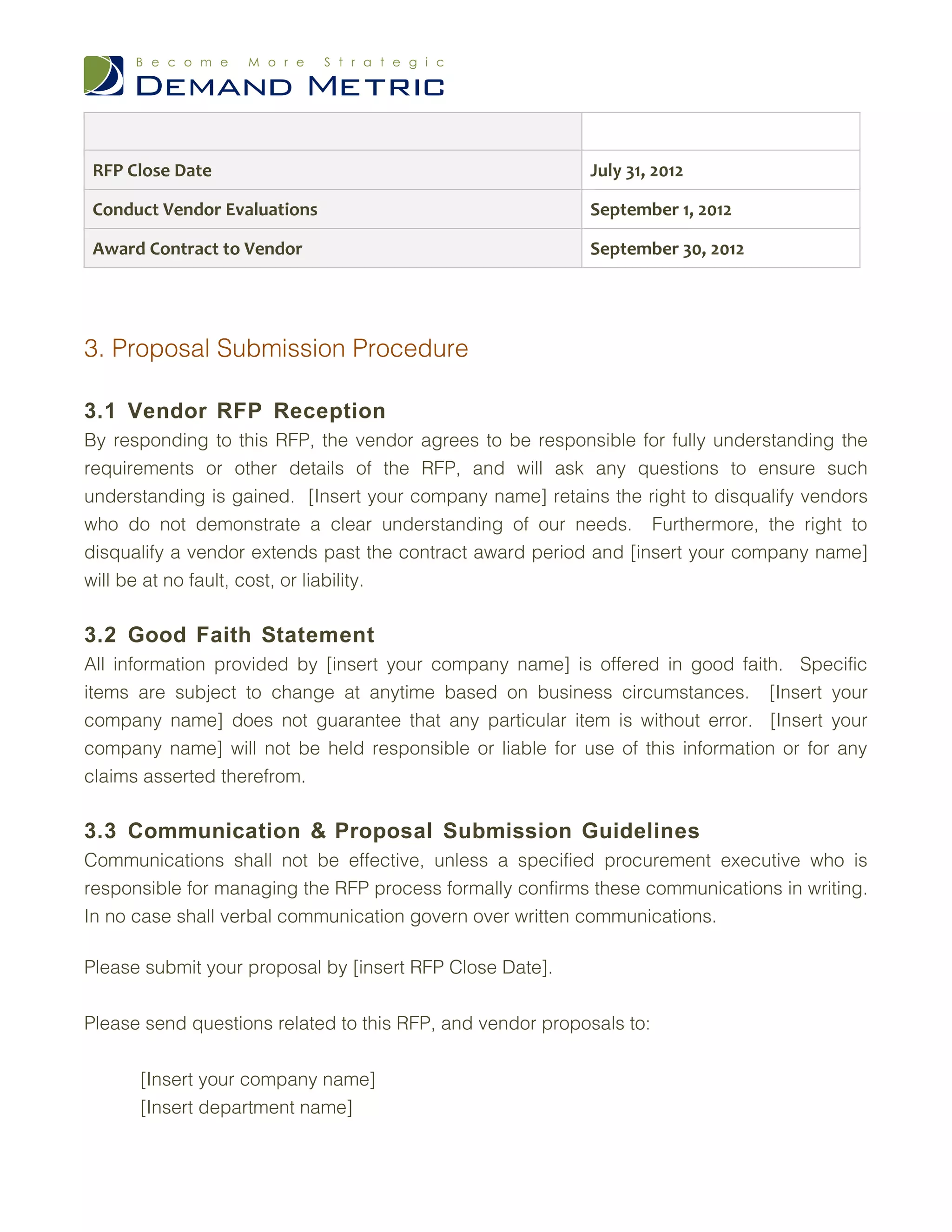 Marketing Automation Consulting RFP | DOC