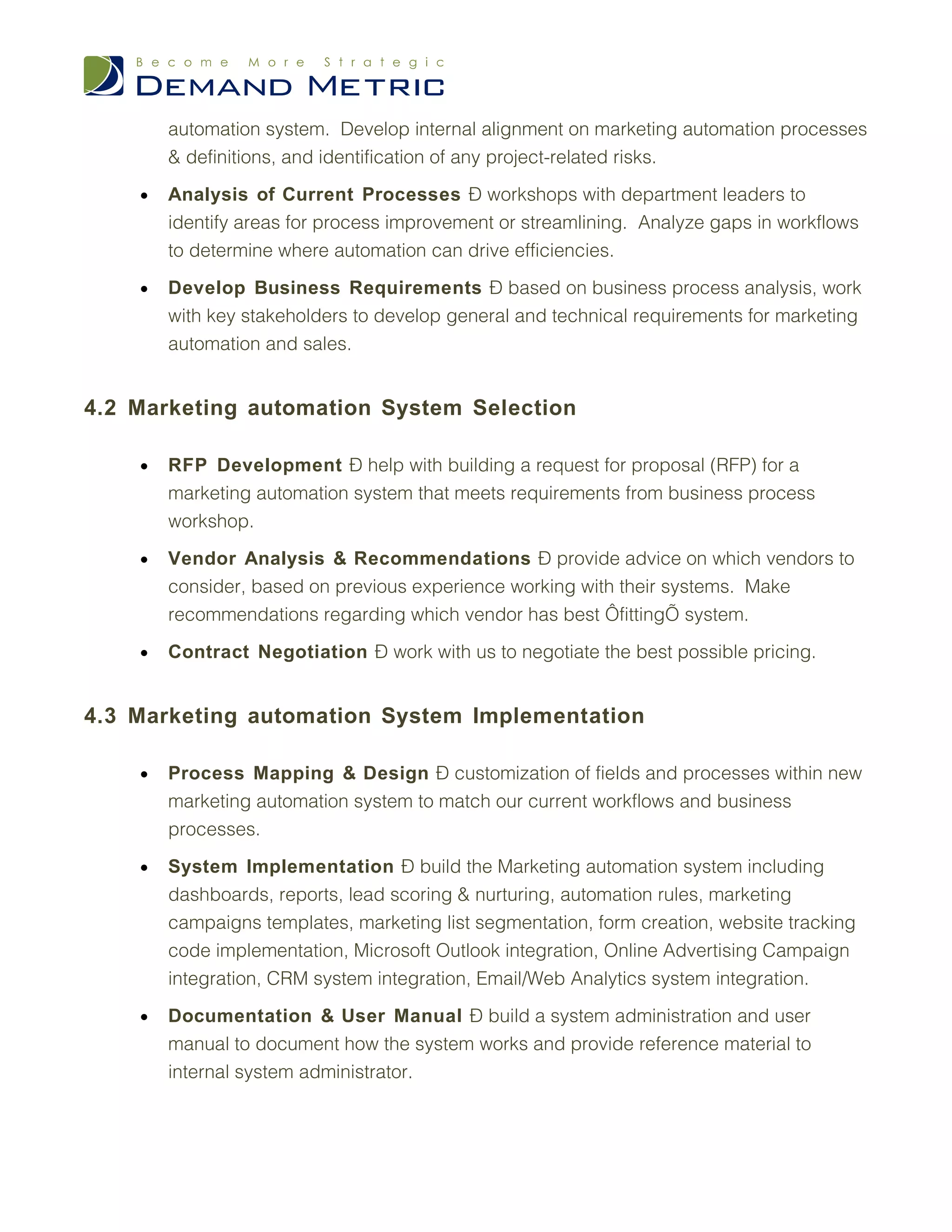 Marketing Automation Consulting RFP | DOC