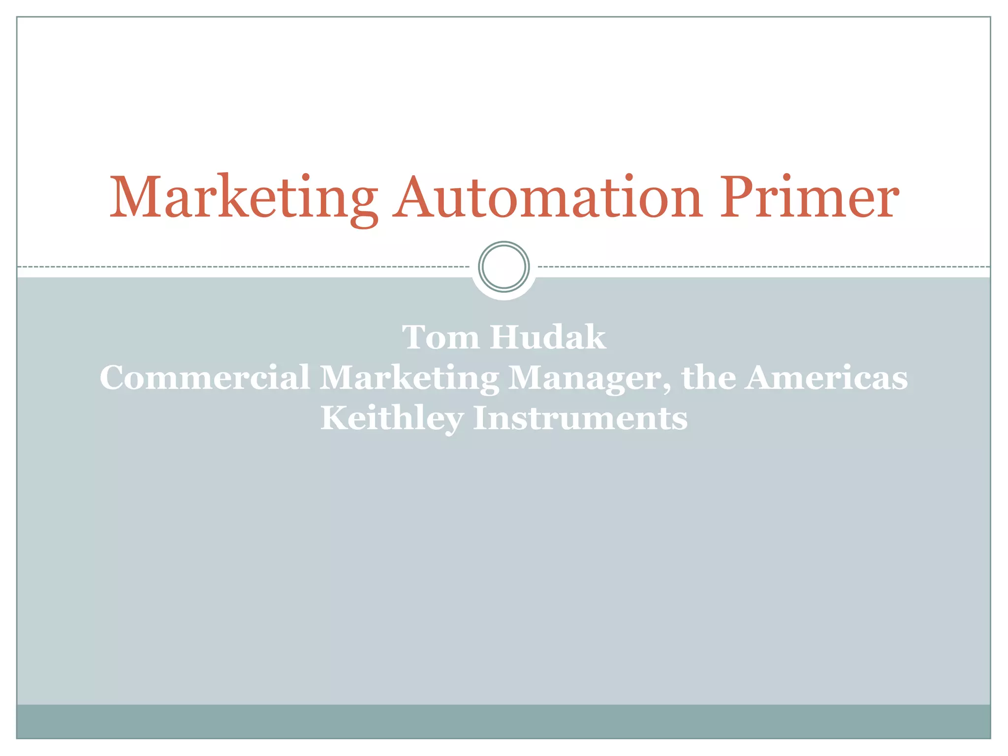 Marketing automation primer | PPT