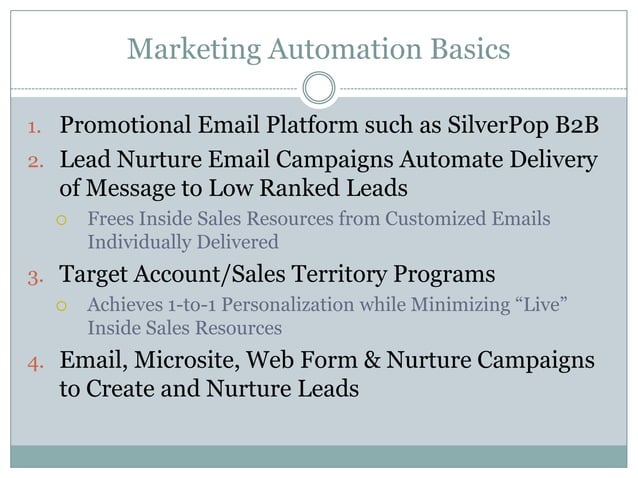 Marketing Automation Primer Ppt