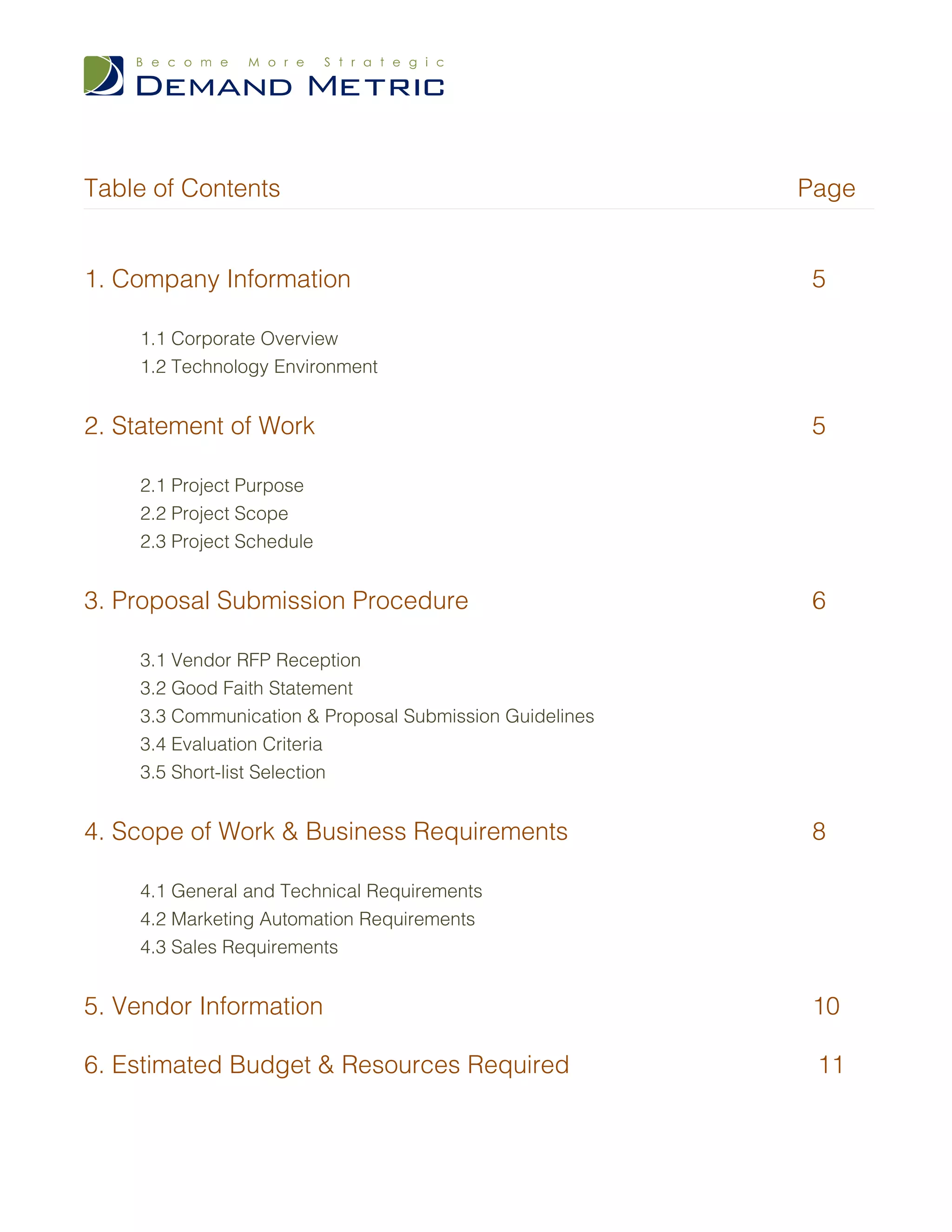Marketing Automation System RFP | DOC