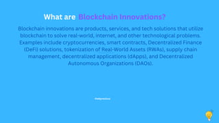Marketing Blockchain Innovations' Playbook | PPT | Free Download