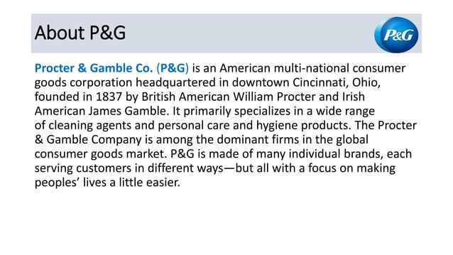 Marketing case study on procter & gamble (P&G) | PPTX