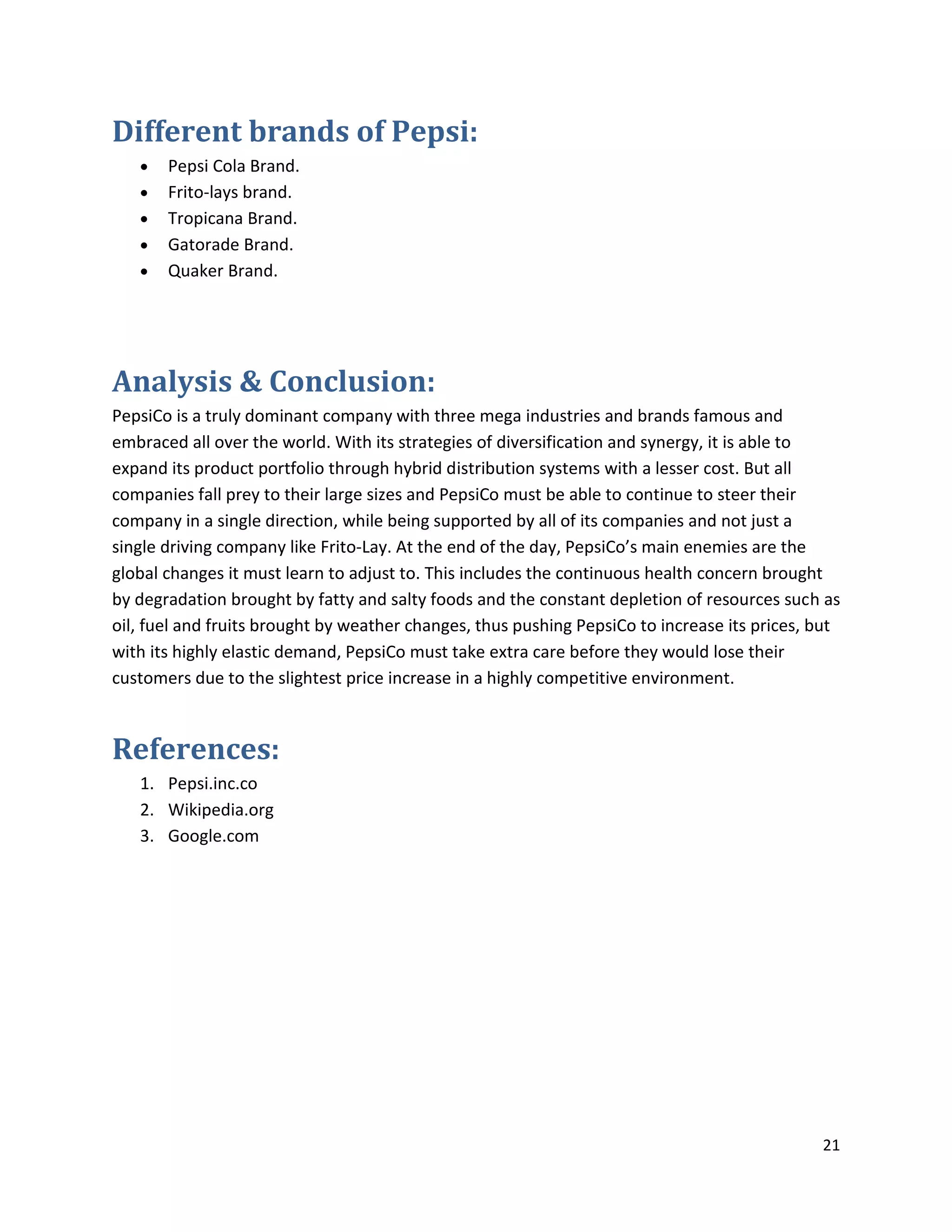 Pepsi Co Marketing from Scratch to 100 | DOCX | Marketing and ...