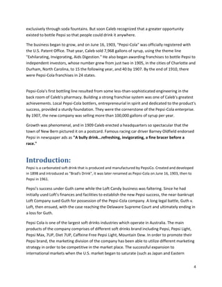 Pepsi Co Marketing from Scratch to 100 | DOCX