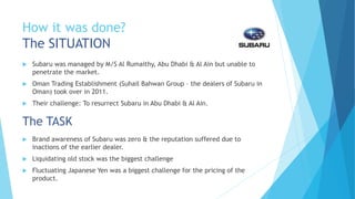 Marketing challenge subaru | PPTX