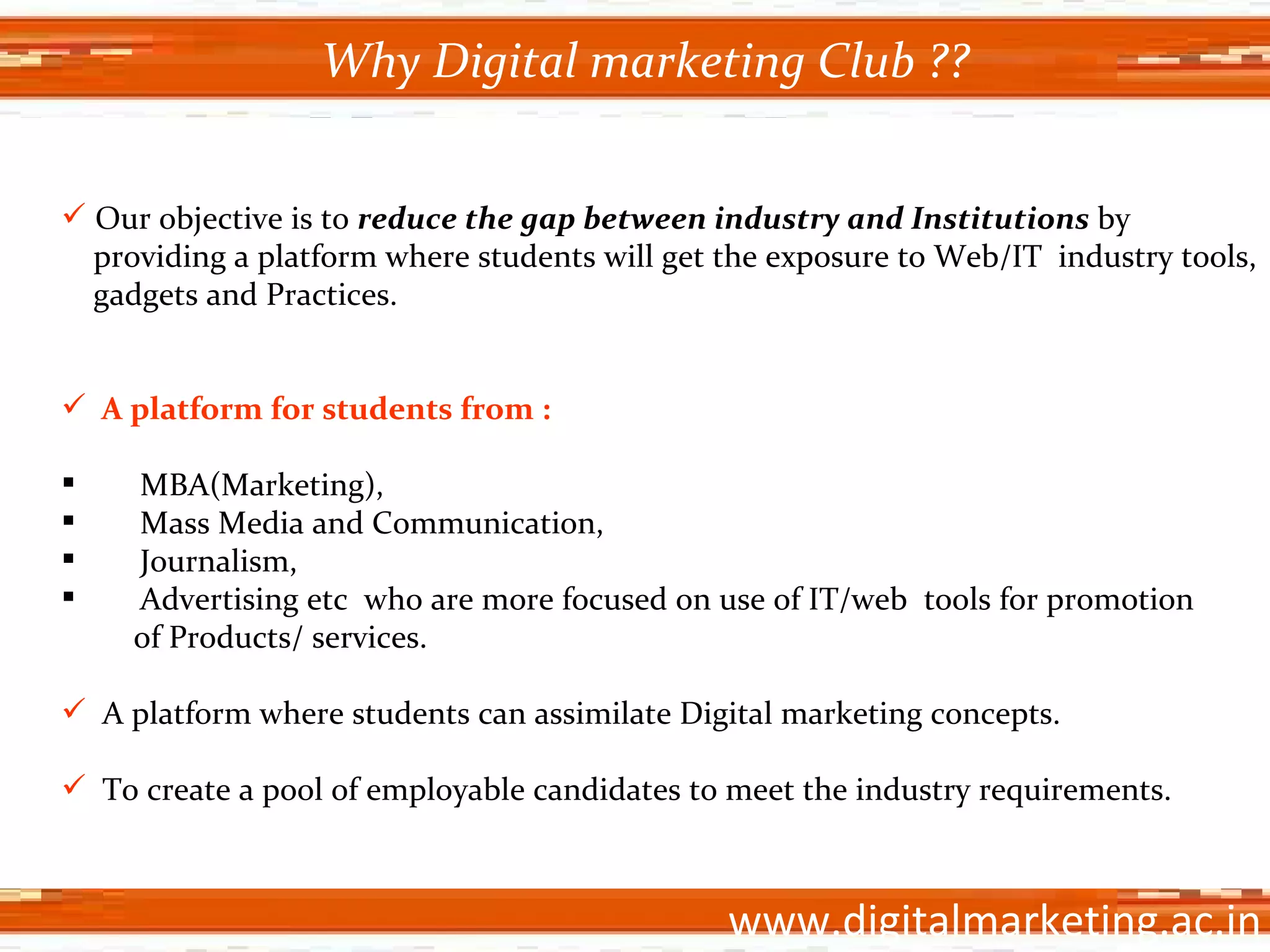 Digital Marketing club | PPT