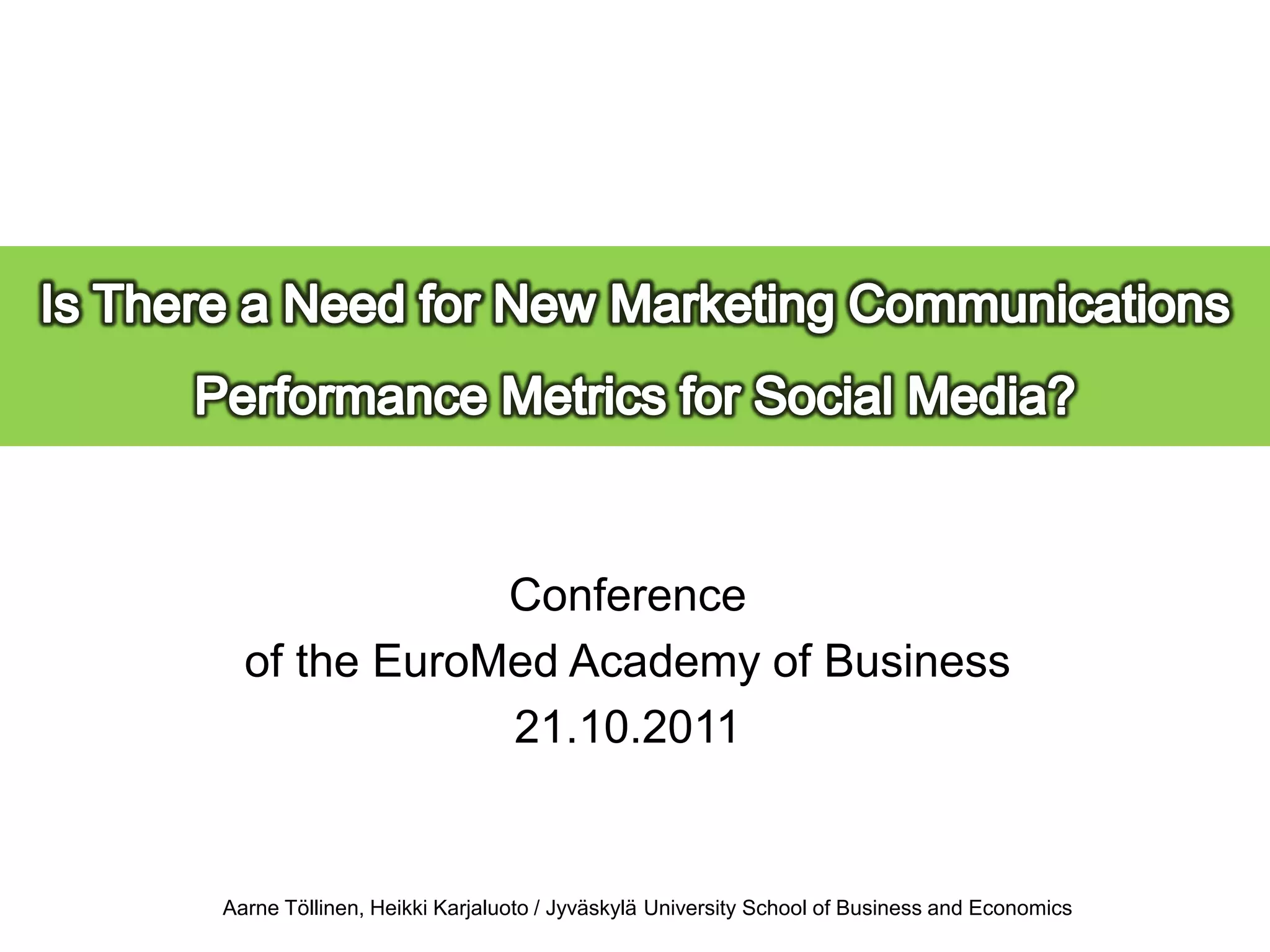 Marketing communications measurement | PPT