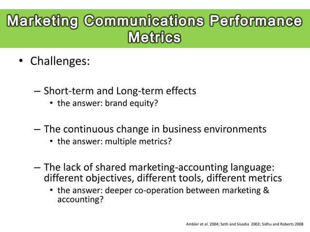 Marketing communications measurement | PPT