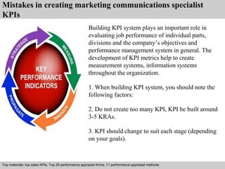 Marketing communications specialist kpi | PPT