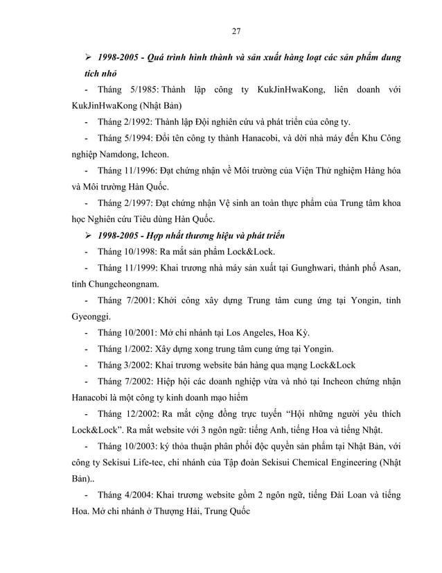 Đề tài Marketing công ty Lock&Lock, dụng cụ gia đình, nhựa, HAY! | PDF