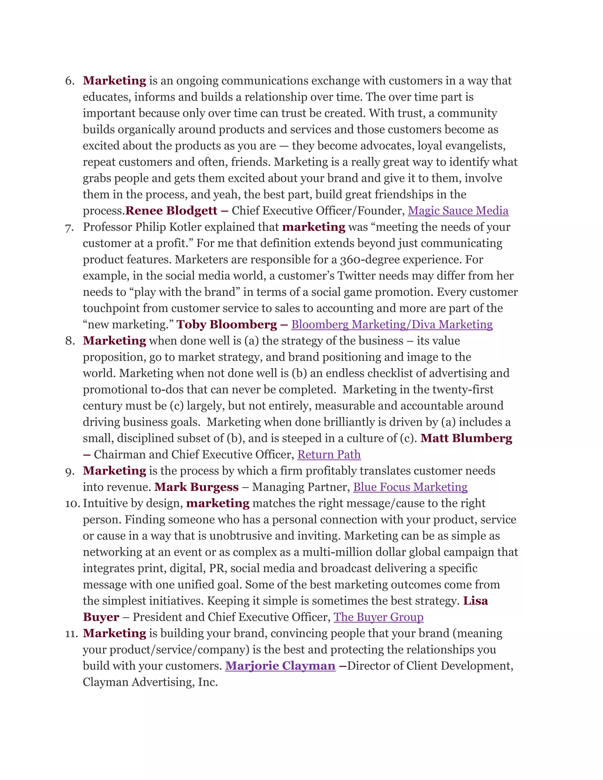 Marketing definitions | DOCX