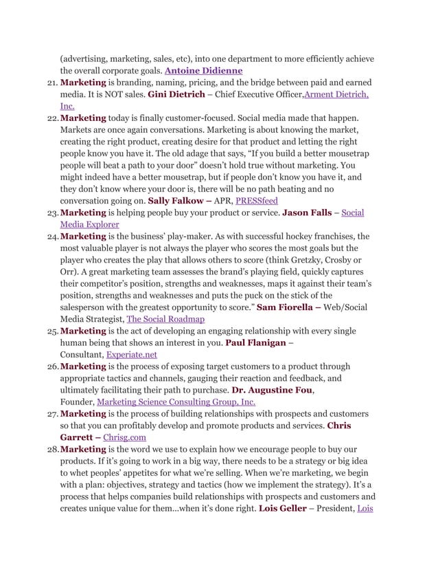 Marketing definitions | DOCX | Advertising Industry | Industries