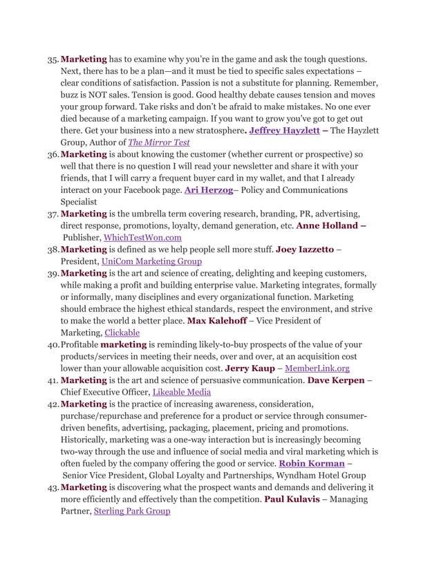 Marketing definitions | DOCX | Advertising Industry | Industries