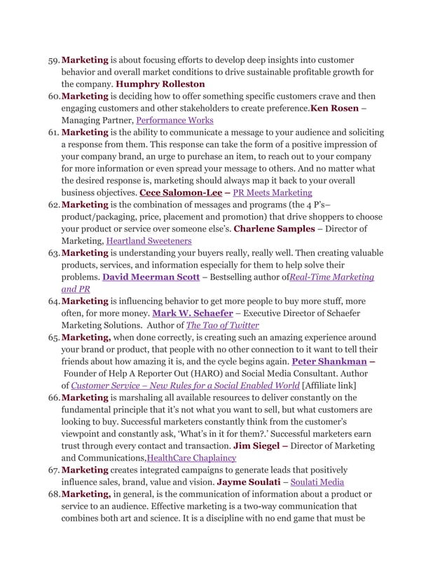 Marketing definitions | DOCX | Advertising Industry | Industries