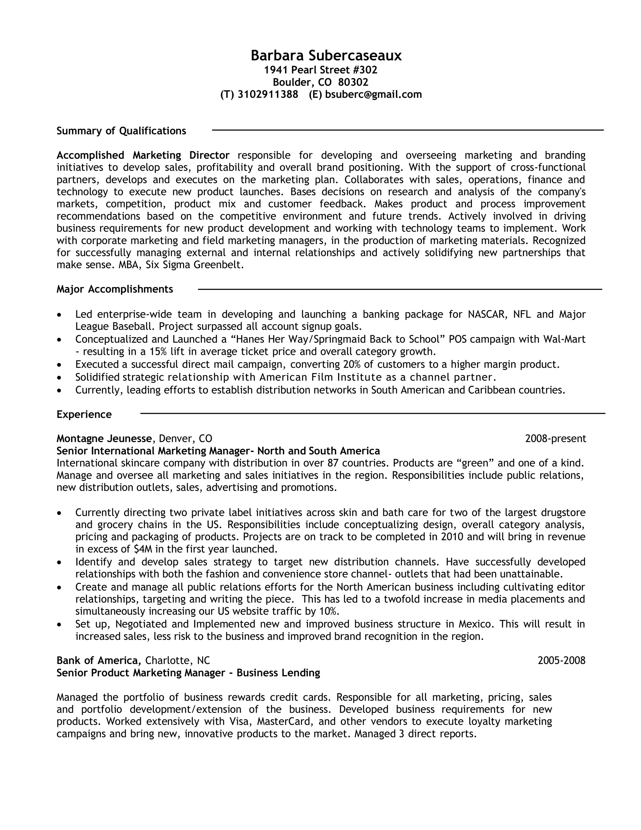 Marketing Director 111409 | PDF