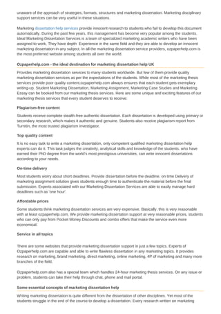 Marketing dissertation help | PDF