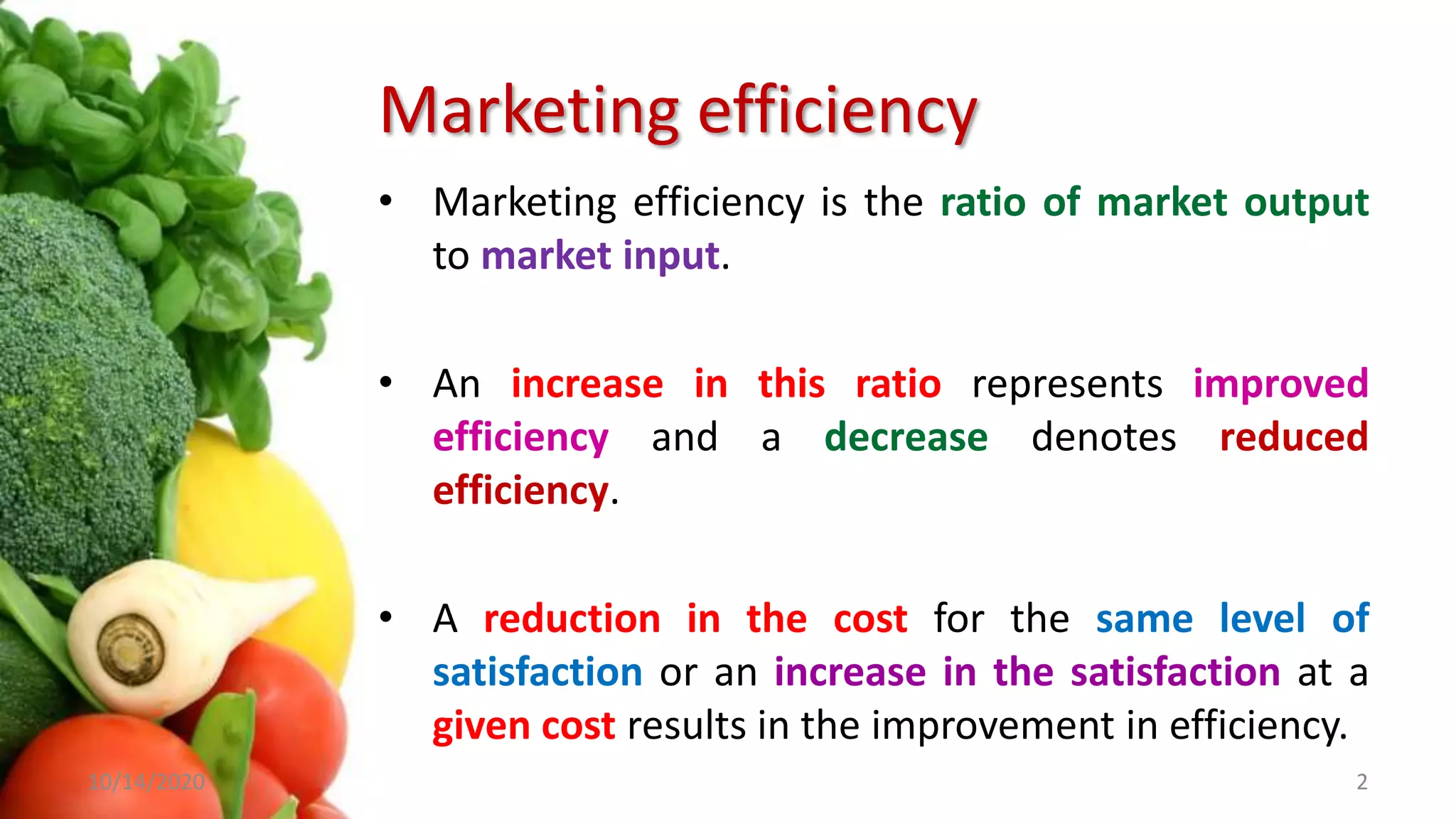 Marketing efficiency, Market margin and Marketing cost | PPTX