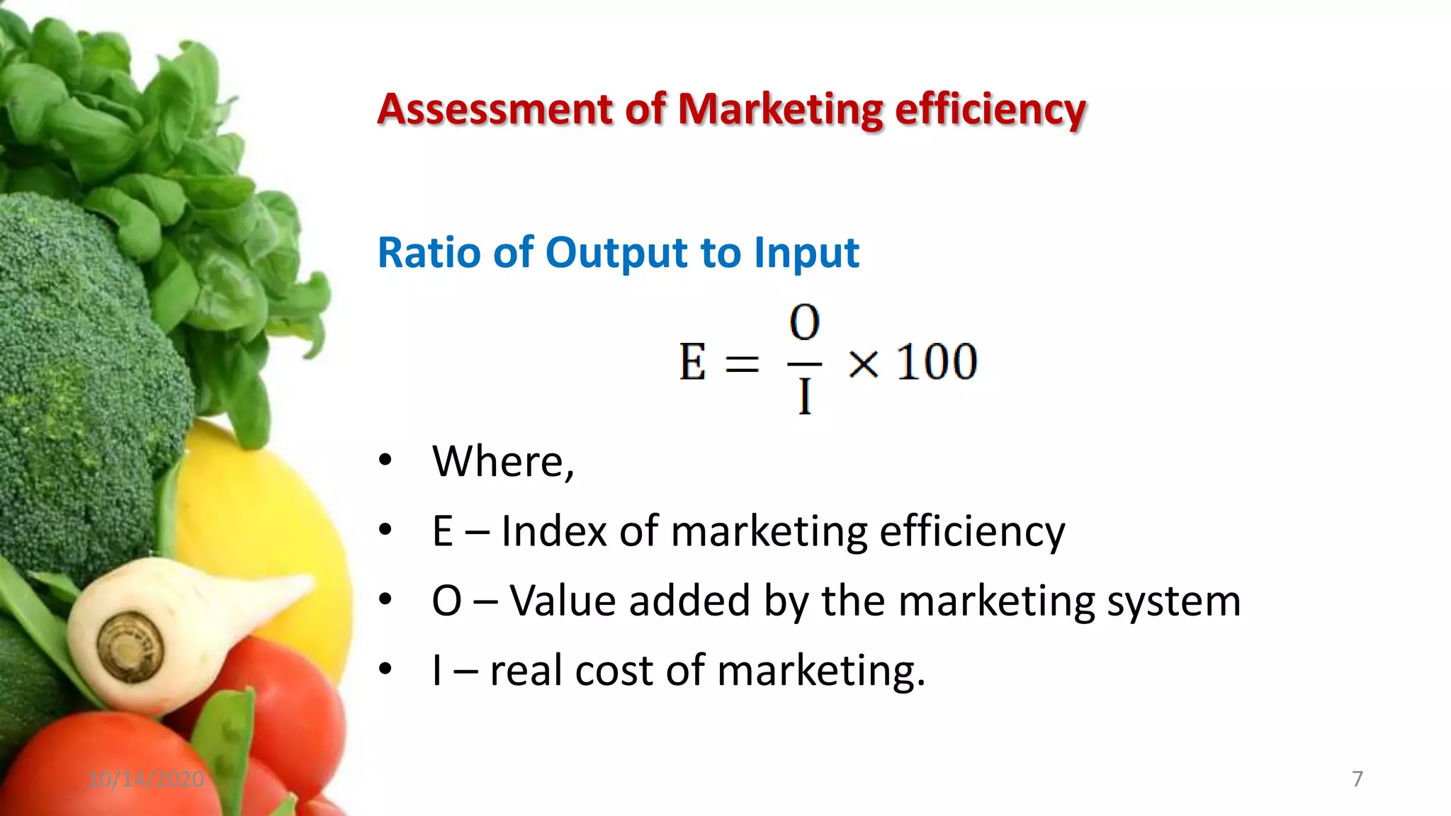Marketing efficiency, Market margin and Marketing cost | PPTX
