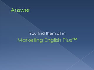 Marketing English Plus | PPTX