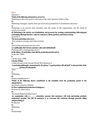 Marketing exam | DOCX