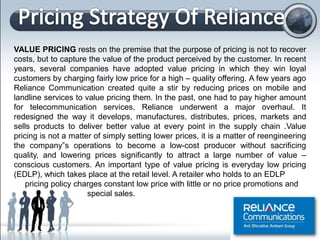 Prouct, Price and PLC of reliance communication | PPTX