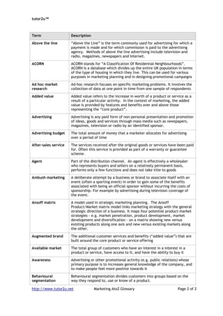 Marketing Glossary | PDF