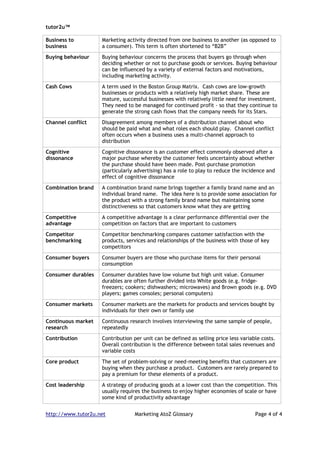Marketing Glossary | PDF