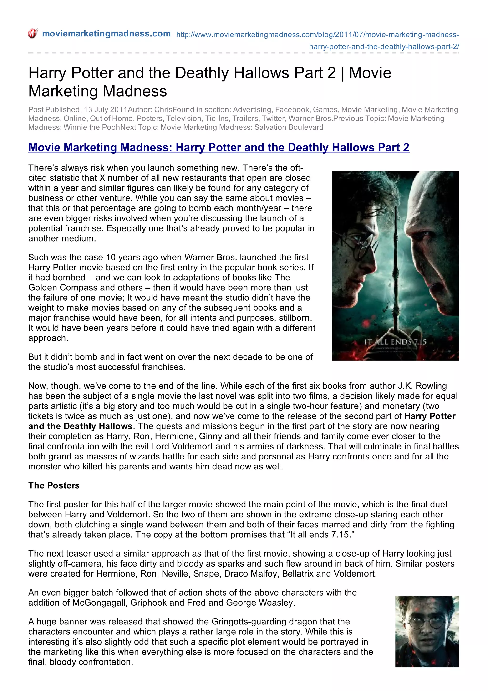 Marketing Harry Potter Part 2 | PDF
