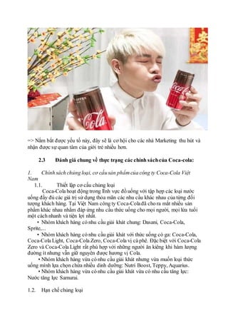 Ảnh hưởng của môi trường marketing vĩ mô đến sản phẩm coca cola hương ...