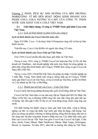Ảnh hưởng của môi trường marketing vĩ mô đến sản phẩm coca cola hương ...