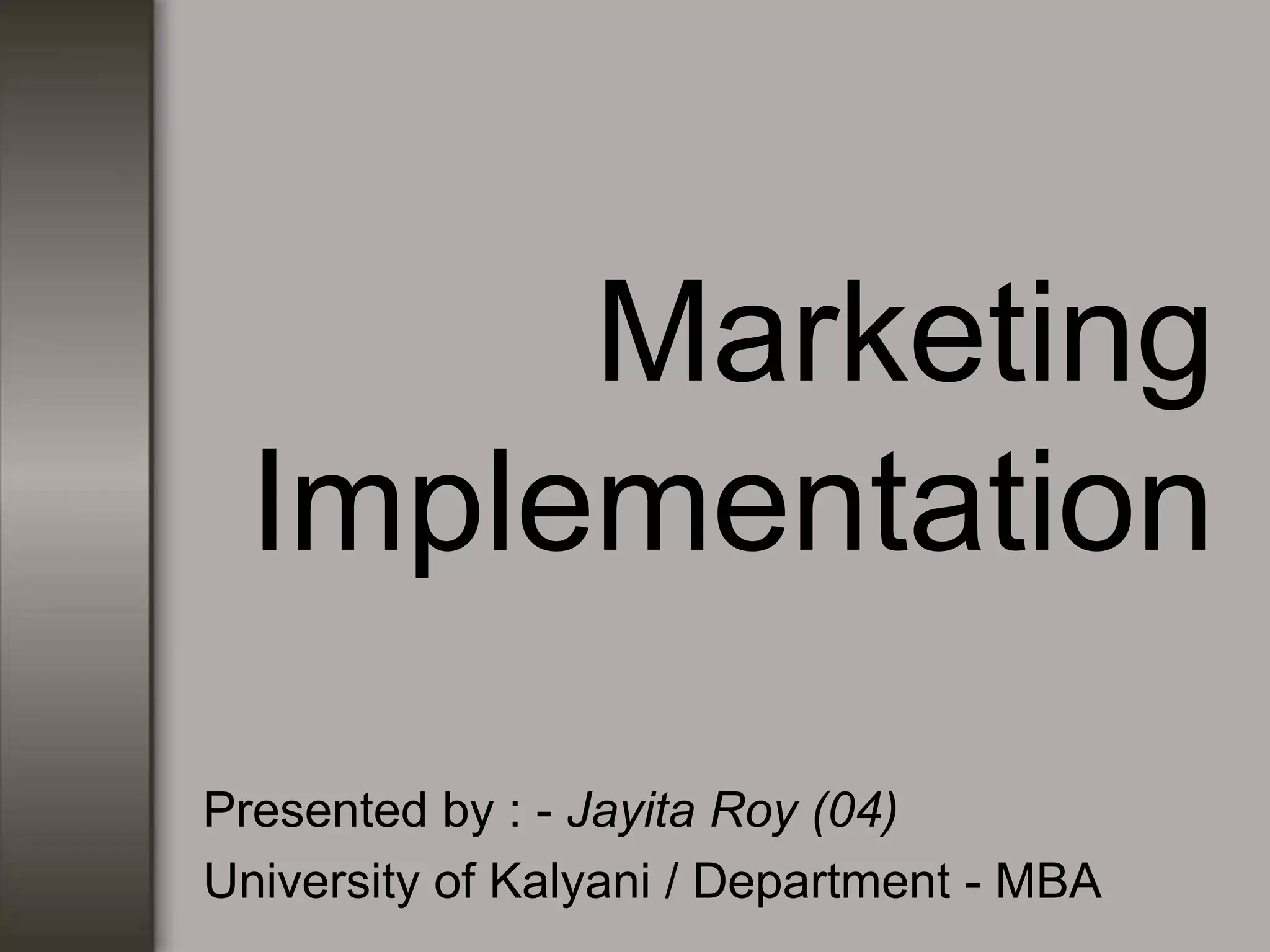 Marketing implementation | PPSX
