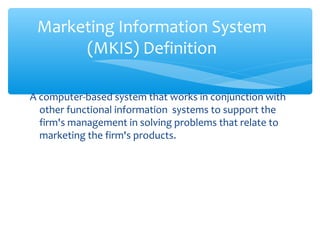 Marketing Information Management Definition