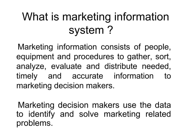 Marketing information system | PPTX