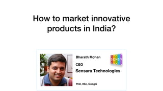 Marketing innovative products in india | PPT
