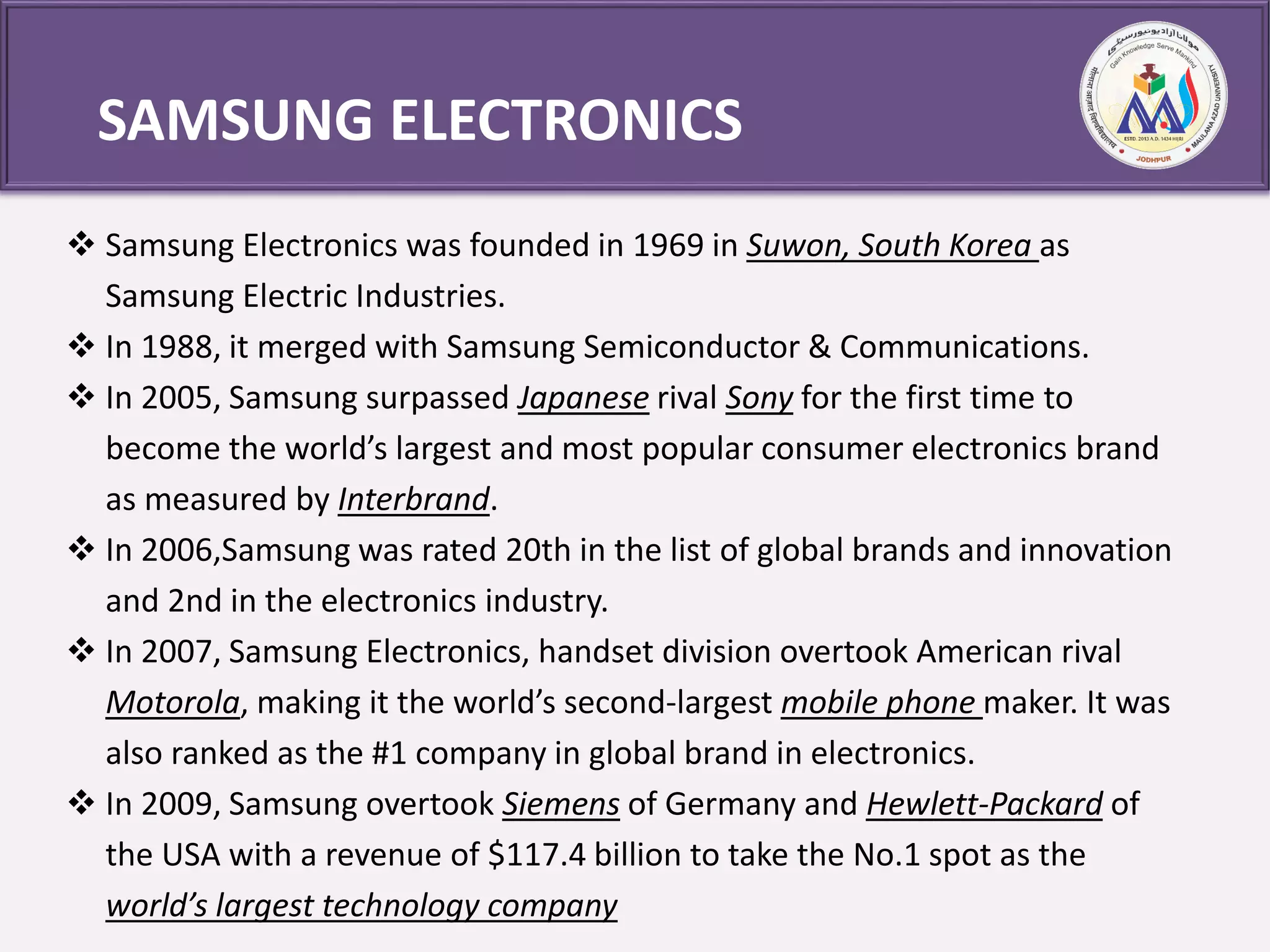 Marketing in Samsung Electronics | PDF