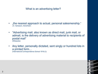 Marketing Instruments - Advertising Letter | PPT | Advertising Industry ...