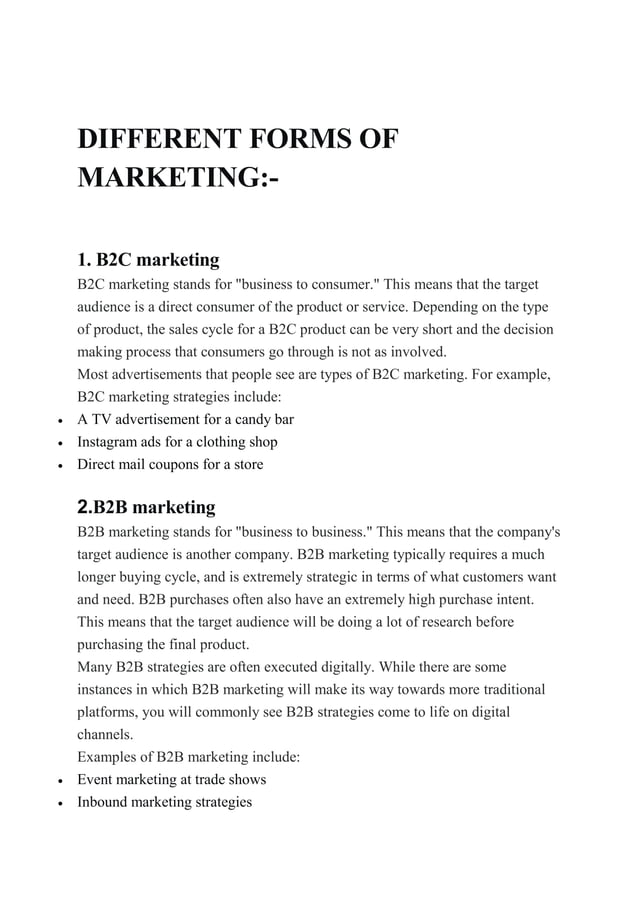 Marketing internship report file for MBA | PDF | Sales | Business
