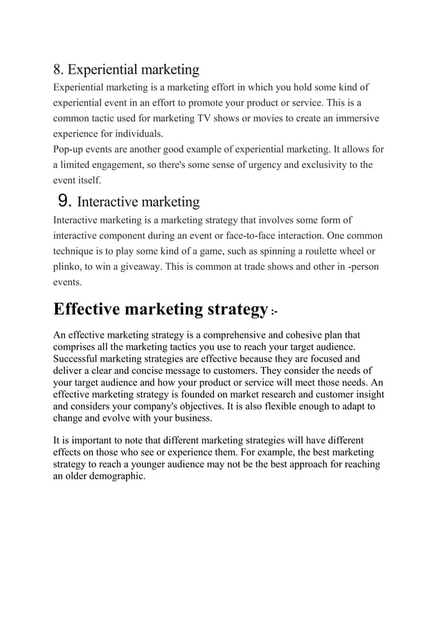 Marketing internship report file for MBA | PDF | Sales | Business