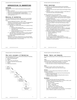 Marketing introduction notes | PDF