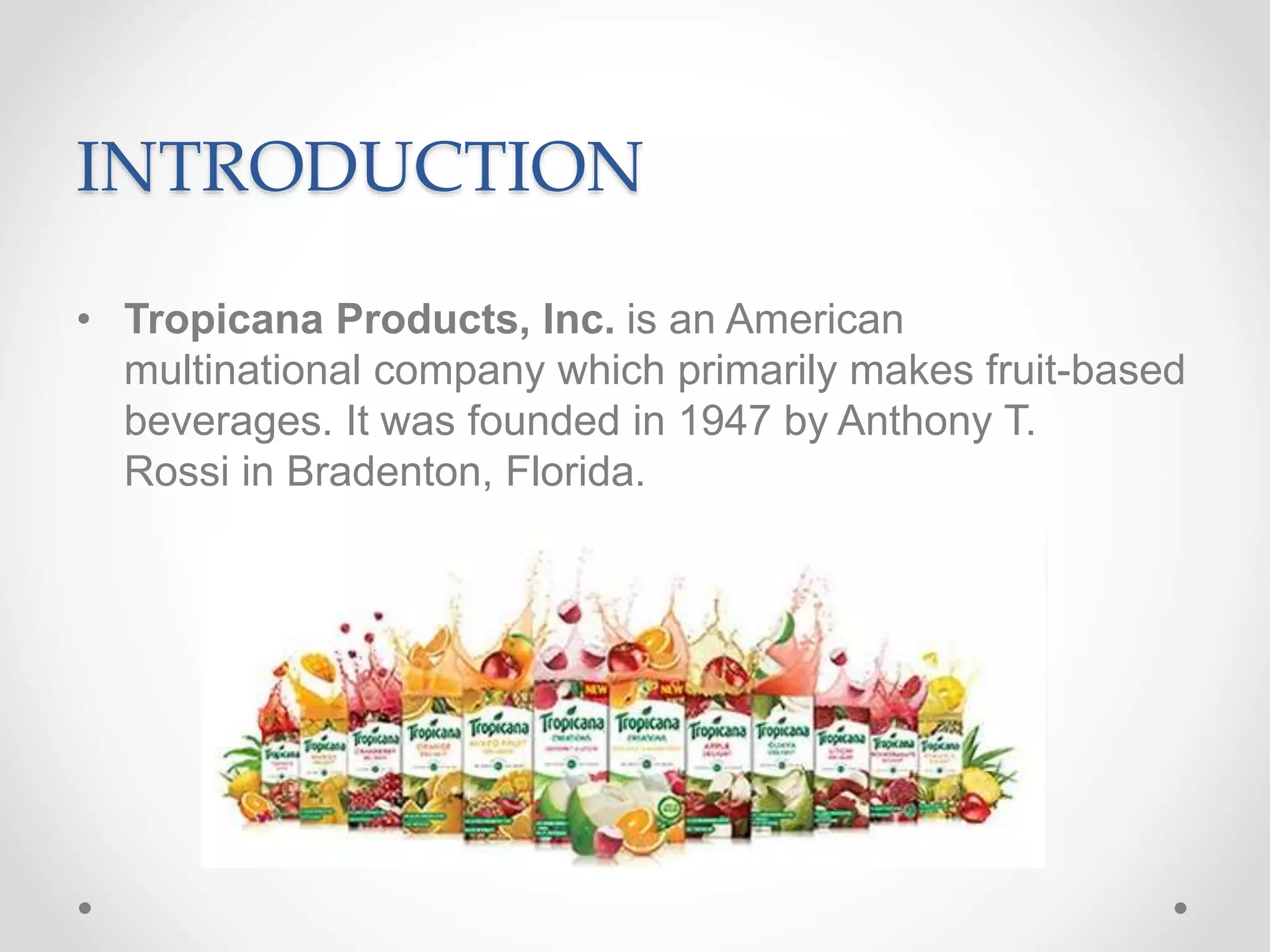 Marketing Management: A Case Study on Tropicana | PPTX