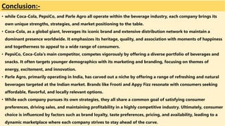 Marketing strategies of FMCG companies such as cocacola,pepsi,parle ...