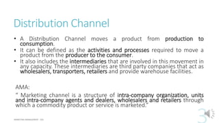 Channel of Distribution - Place, 4th P of Marketing Mix | PPTX