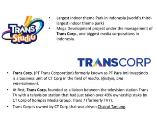 Marketing management trans studio | PPTX