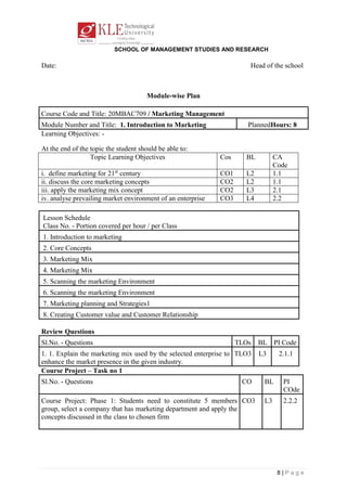 Marketing Management Lesson Plan for 1st Sem 23-25 batch- Final.doc