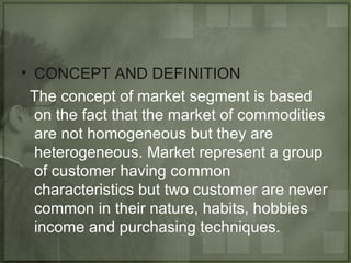 Marketing management market segmentation | PPT