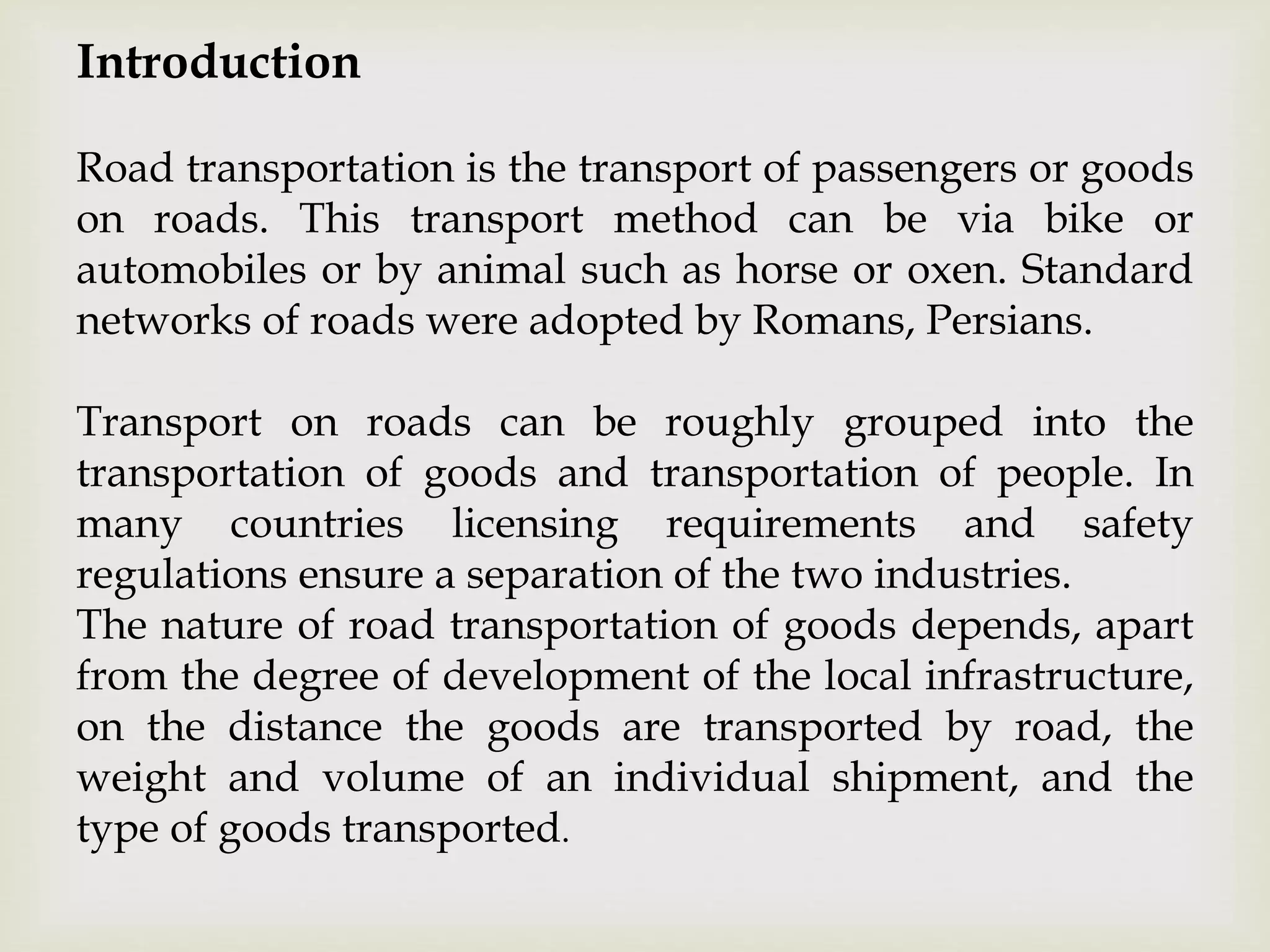 Marketing management of road transportation | PPTX